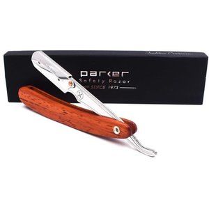 Grooming | Wood Handle Straight Edge Barber Razor With Stainless Steel ...